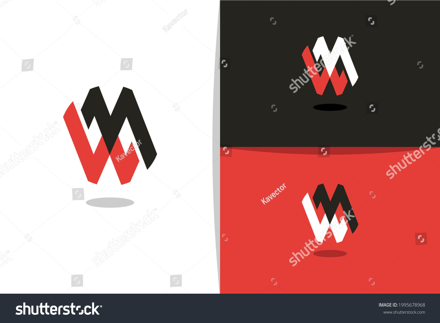 Creative Modern Monogram Logo Letter Mw Stock Vector (Royalty Free ...