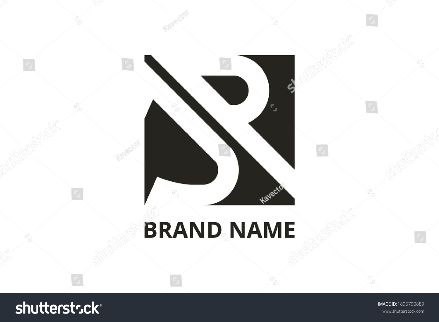 Creative Modern Negative Space Monogram Logo Stock Vector (Royalty Free ...