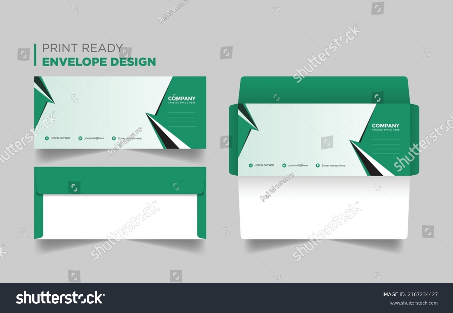 Creative Modern Print Ready Envelope Template Stock Vector (Royalty ...