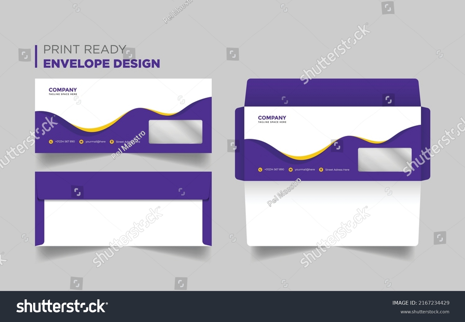 Creative Modern Print Ready Envelope Template Stock Vector (Royalty ...