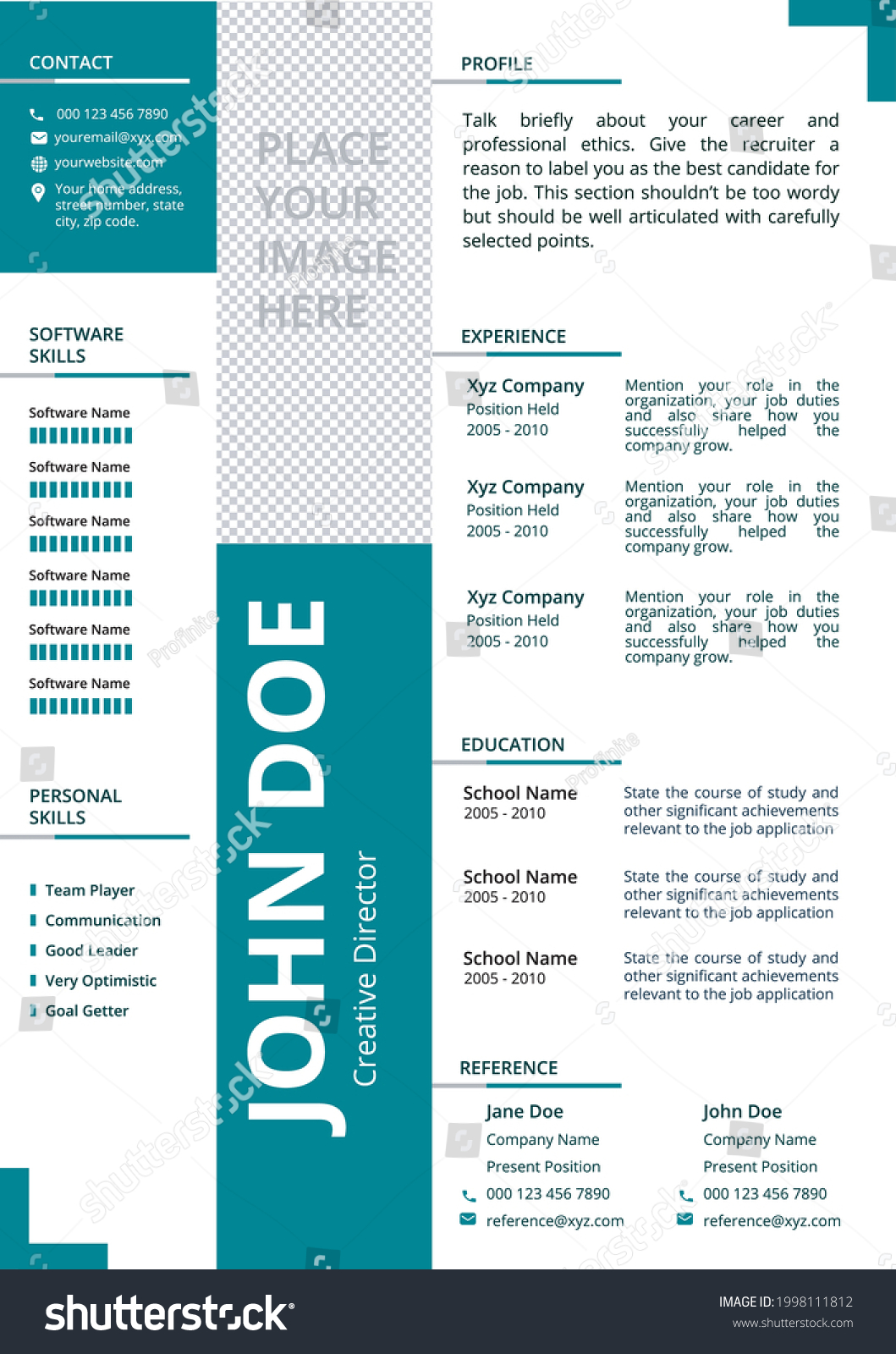 Creative Modern Resume Design Template Stock Vector (Royalty Free ...