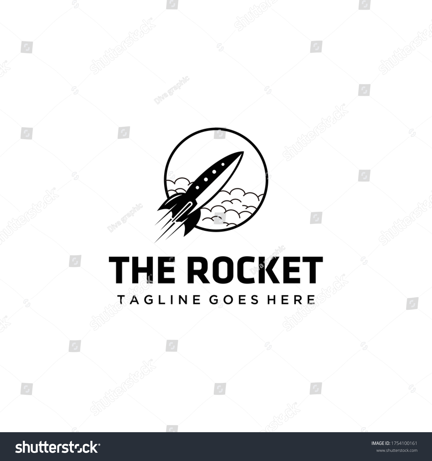 Creative Modern Rocket Space Logo Icon Stock Vector (Royalty Free ...