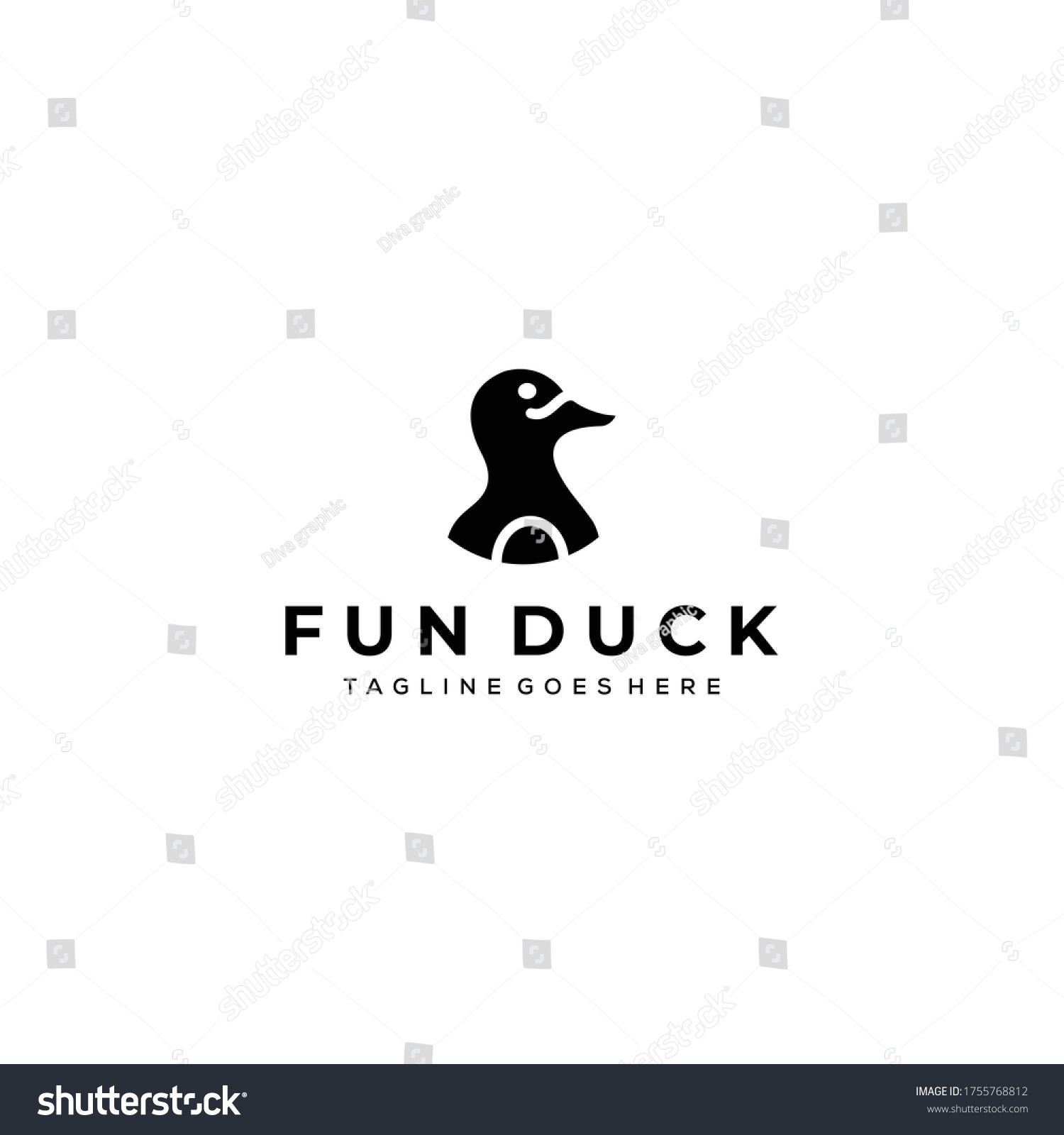 Creative Modern Simple Duck Clean Logo Stock Vector (Royalty Free ...