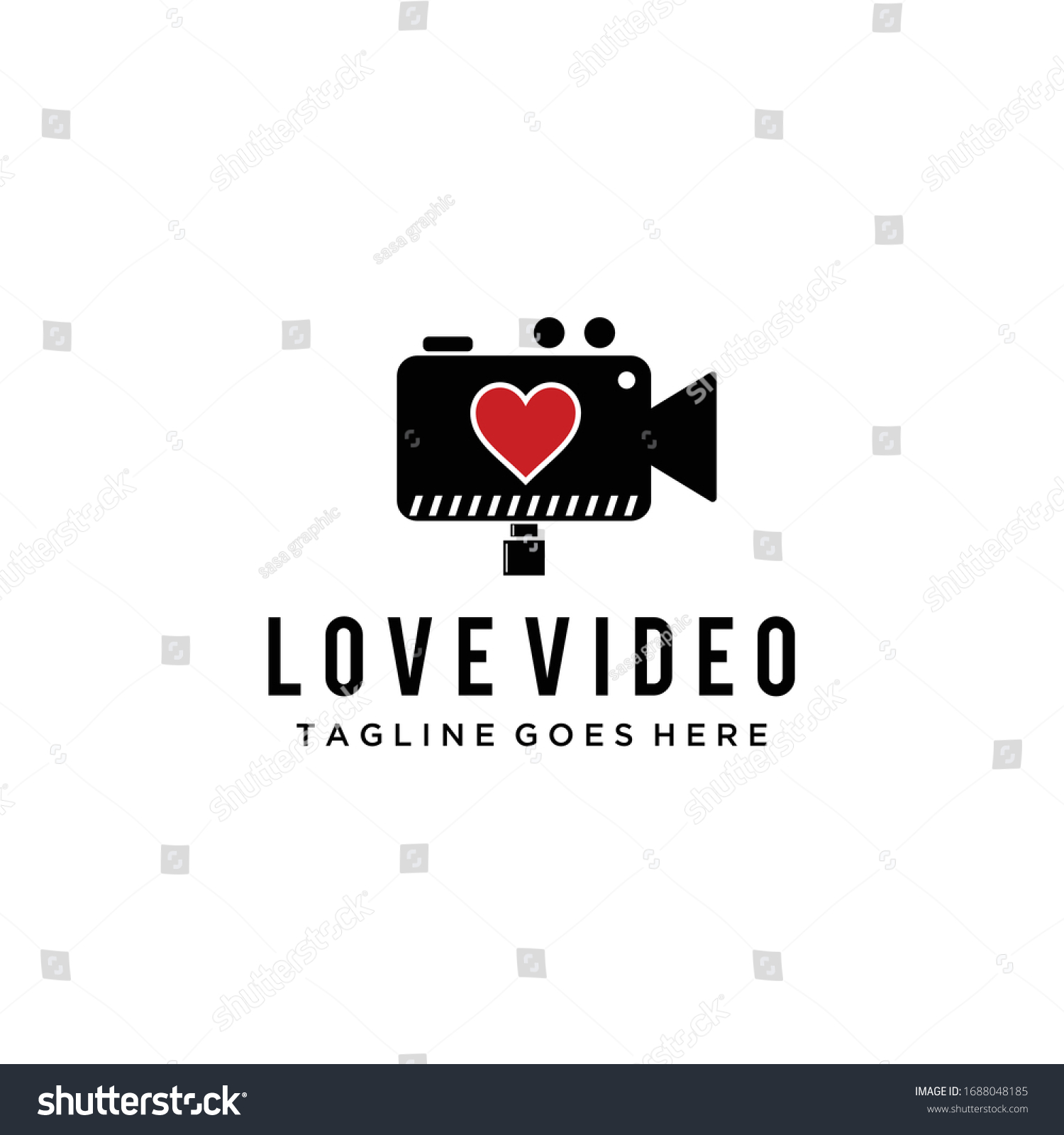 Creative Modern Video Camera Heart Logo Stock Vector (Royalty Free ...