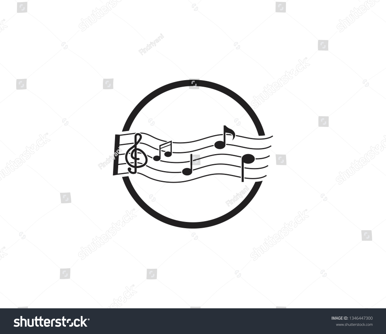 Creative Music Note Logo Design Stock Vector (Royalty Free) 1346447300 ...