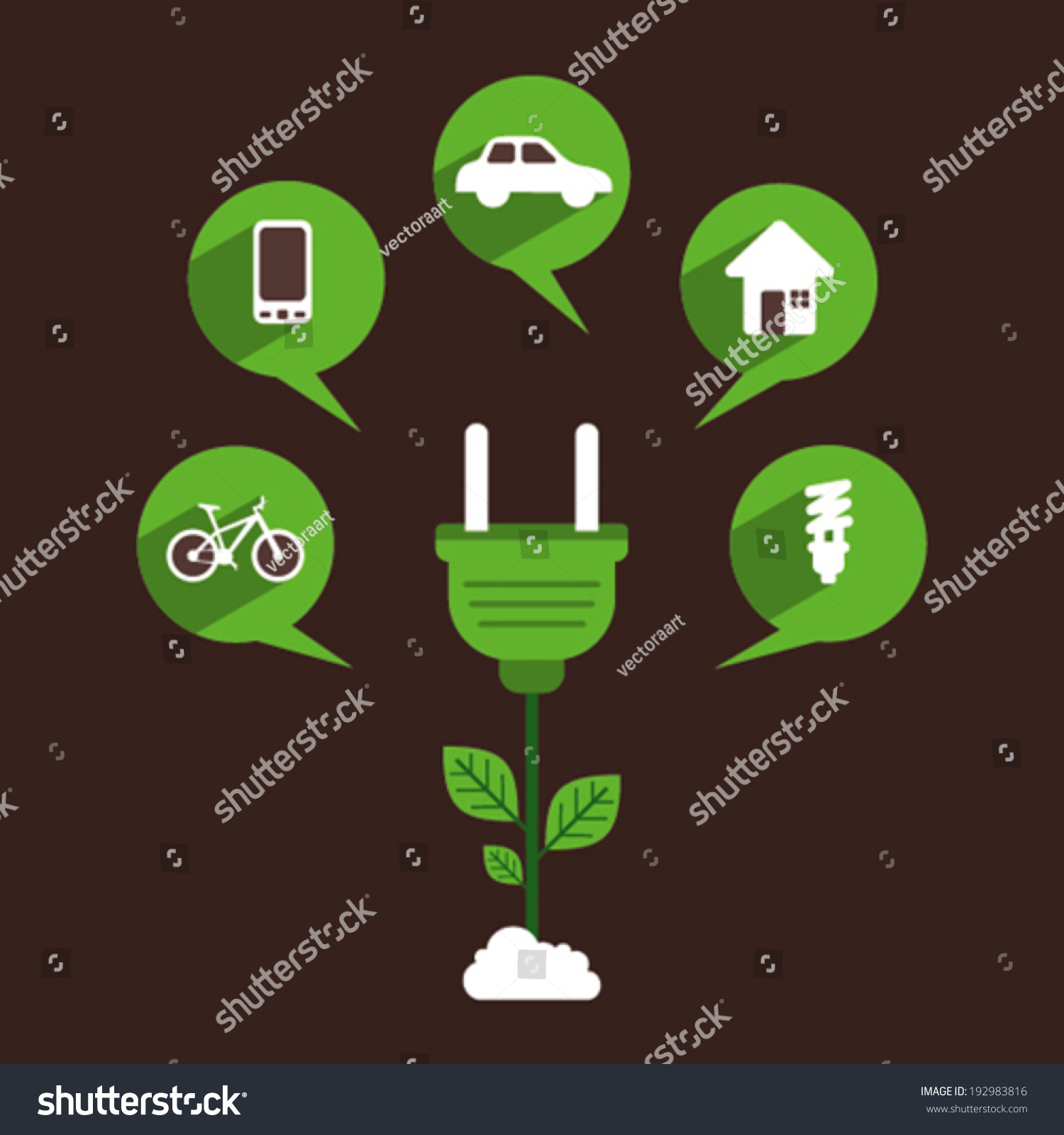 Creative Object Use Green Energy Concept: vector de stock (libre de ...