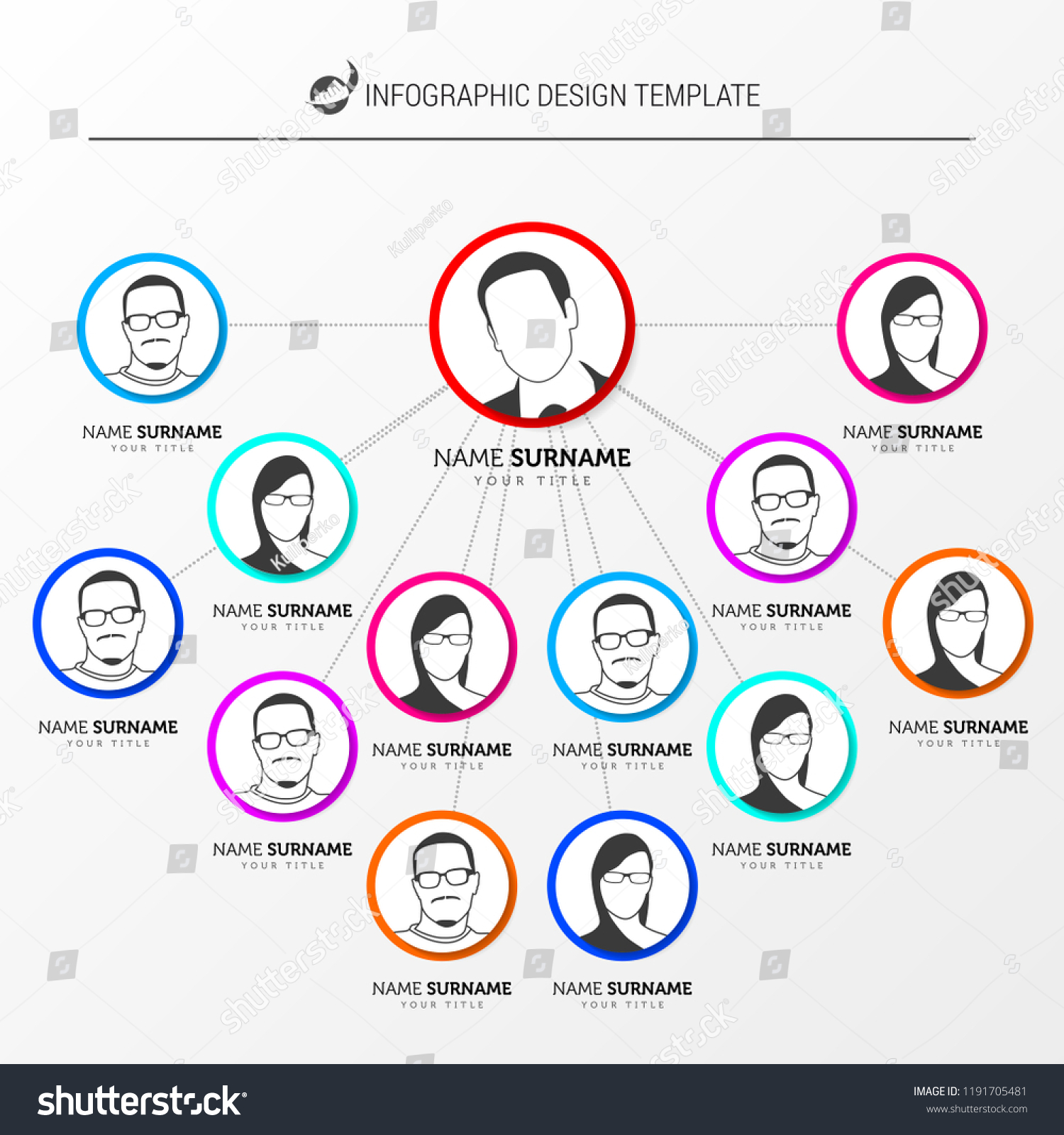 Creative Organization Chart Infographic Design Template Stock Vector ...