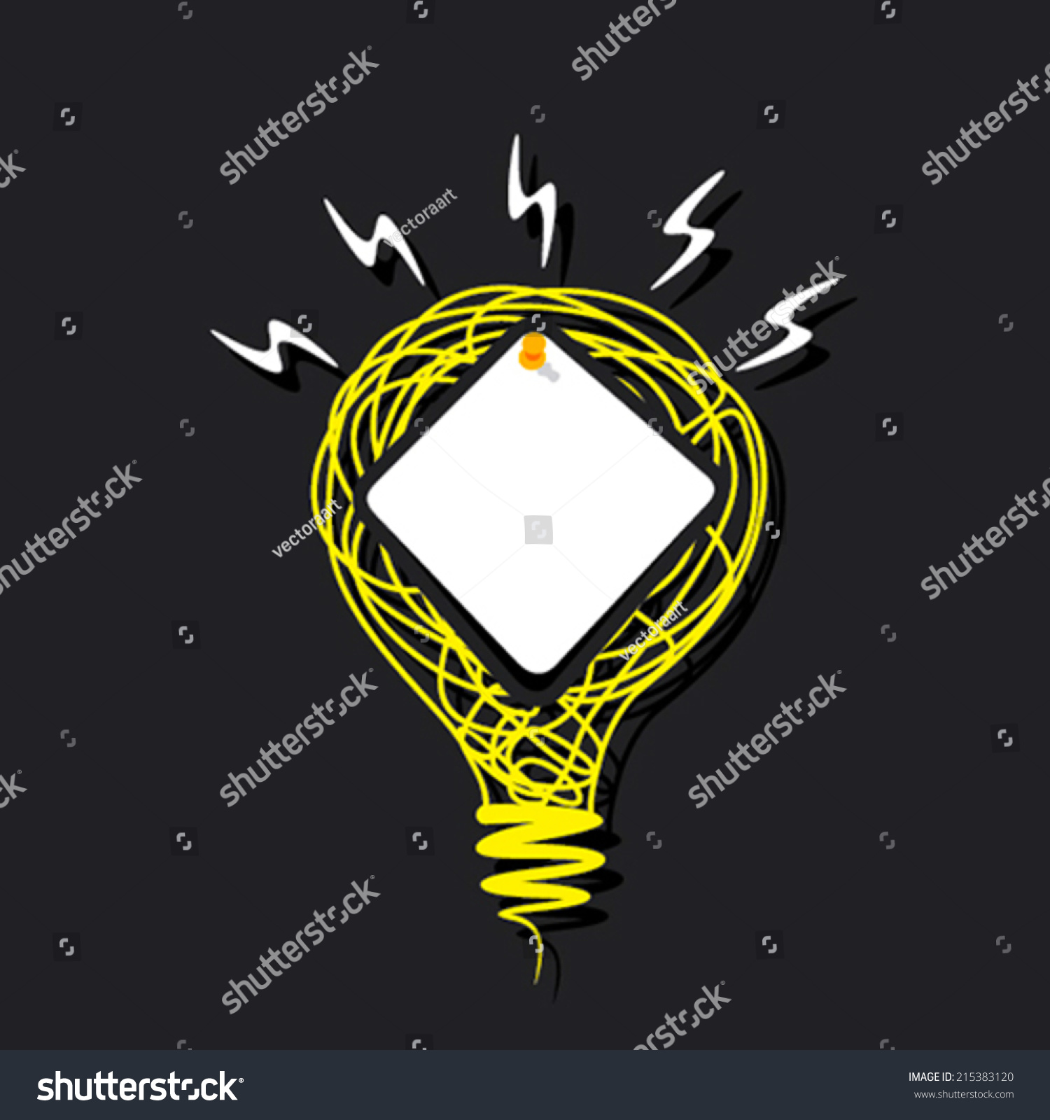Creative Paper Note On Sketch Bulb Stock Vector (Royalty Free ...