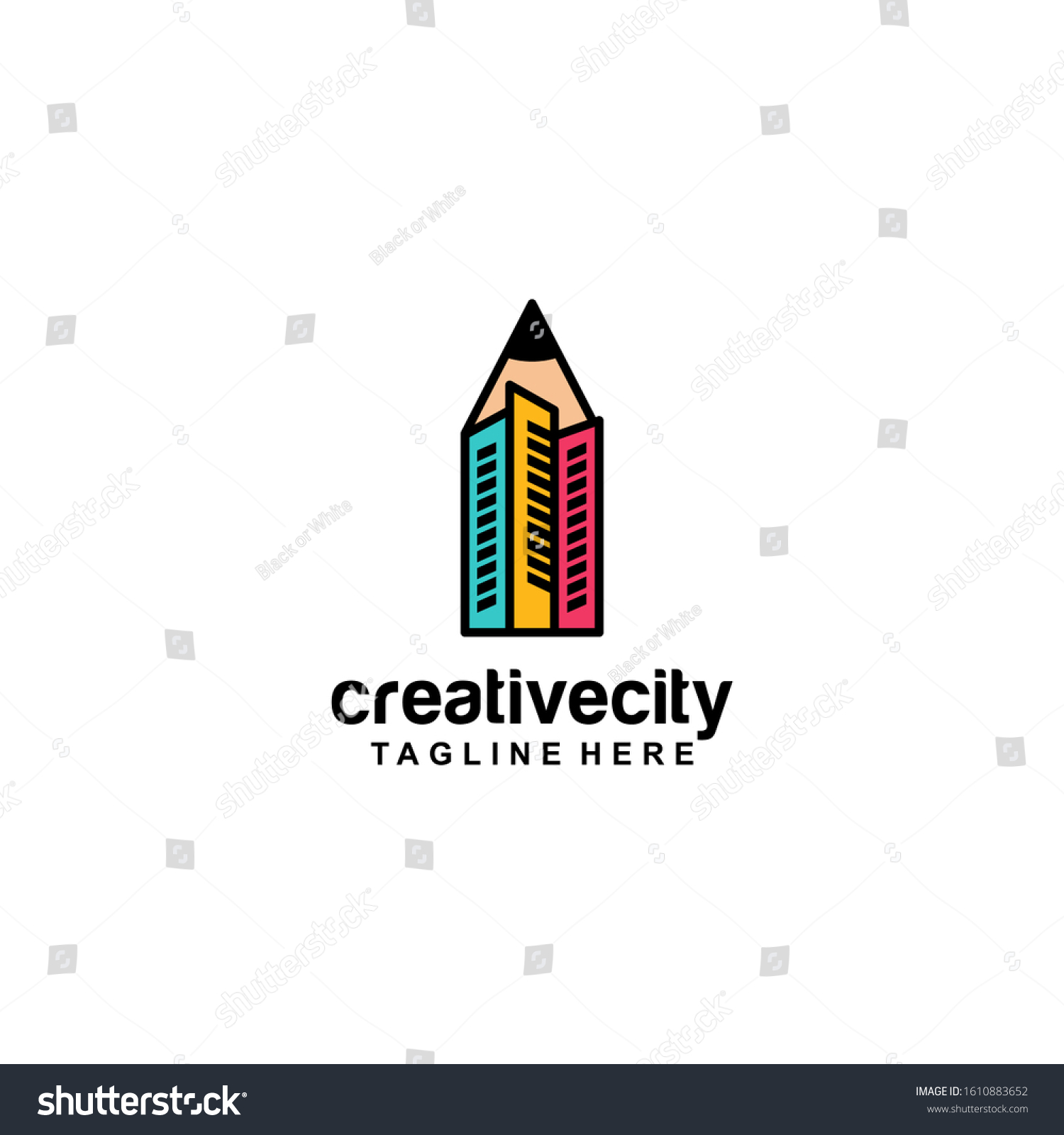 Creative Pencil Logo Design Vector Stock Vector (Royalty Free ...