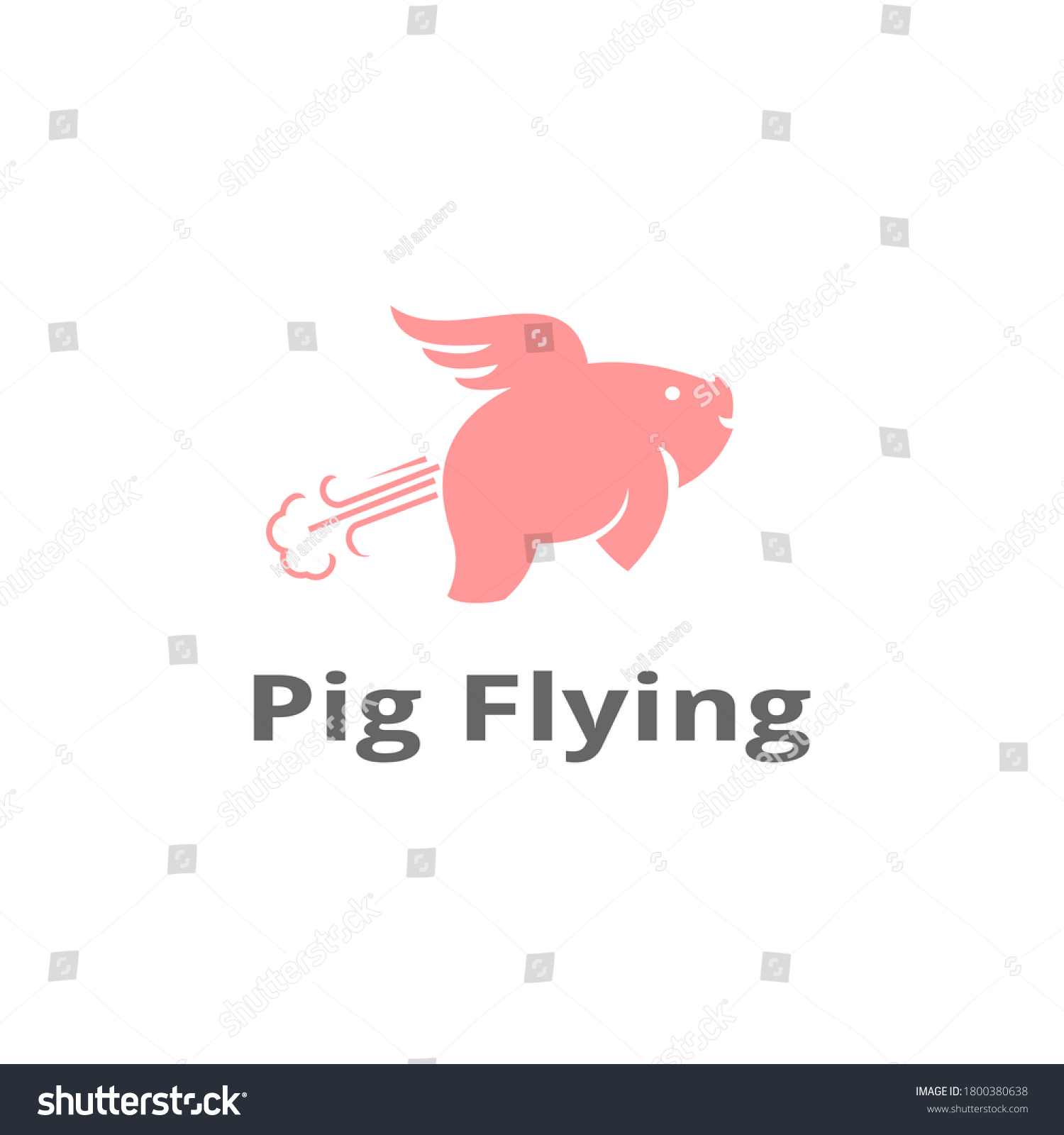 Creative Pig Flying Logo Design Vector Stock Vector (Royalty Free ...