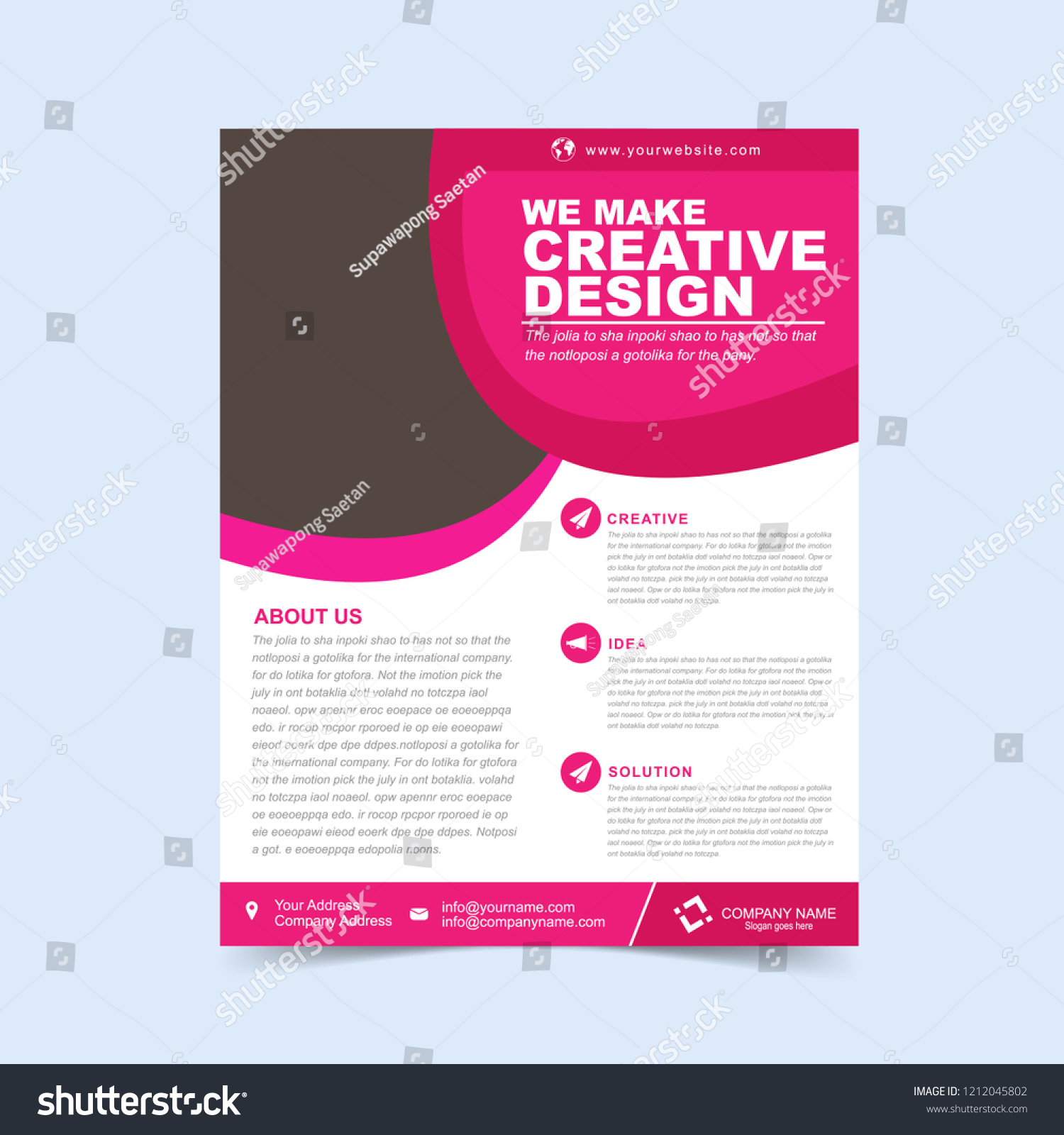 Creative Pink Flyer Design Template Vector Stock Vector (Royalty Free ...