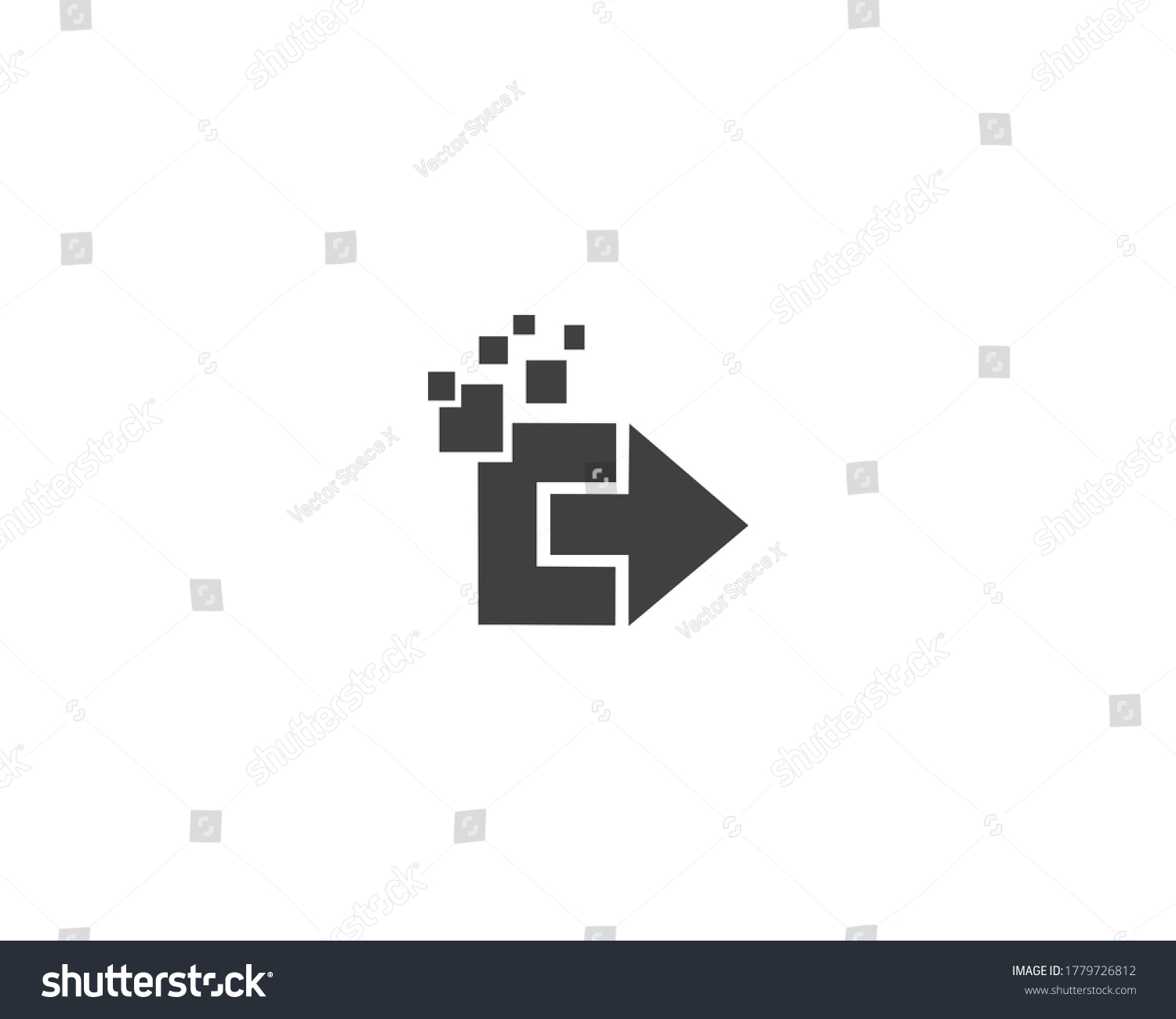 Creative Pixel Arrow Logo Design Icon Stock Vector (Royalty Free ...