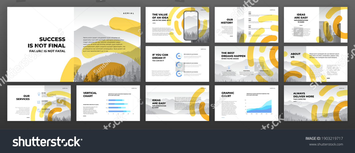 Creative Powerpoint Presentation Templates Set Use Stock Vector ...
