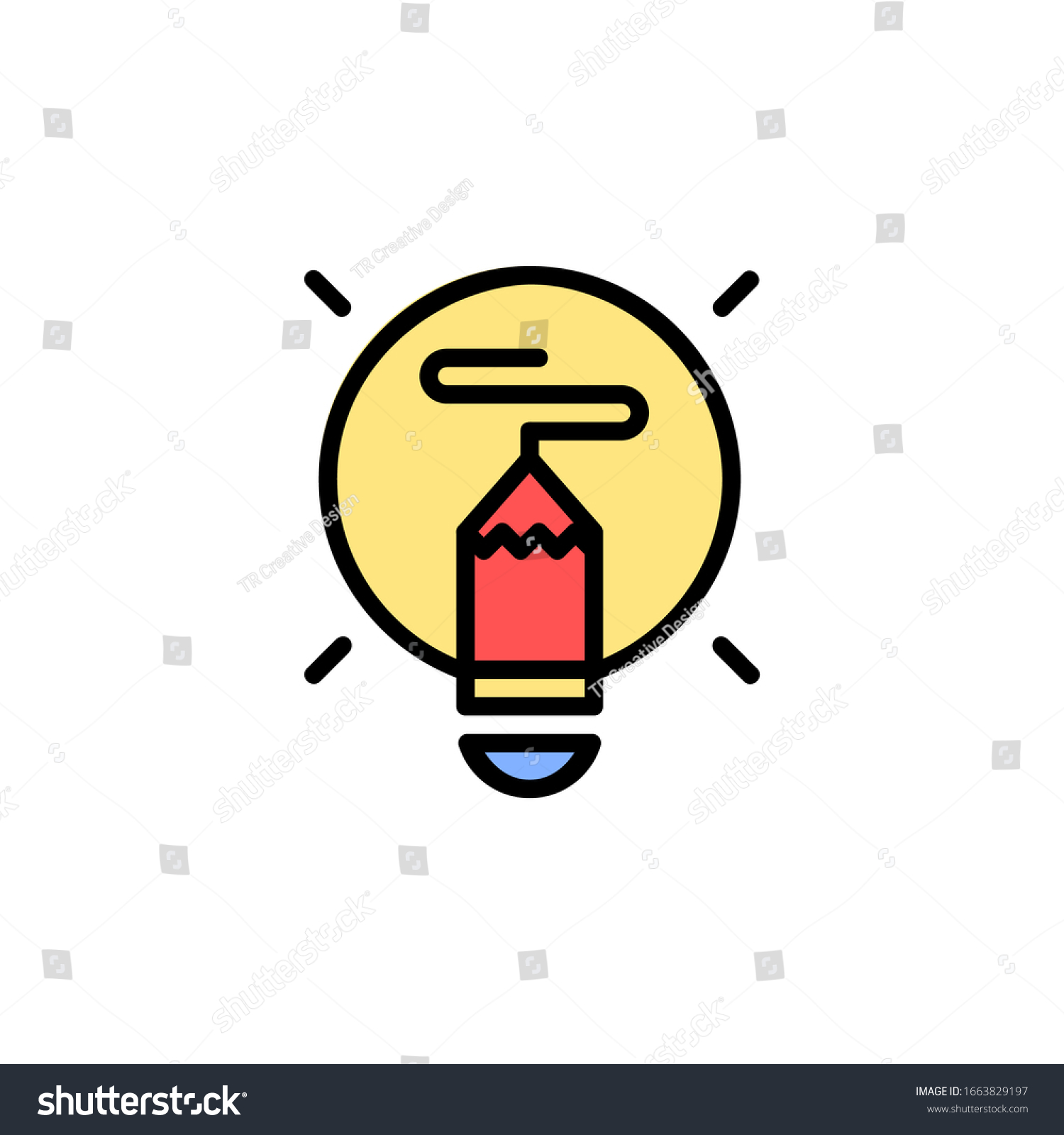 Creative Process Icon Online Learning Icon Stock Vector (Royalty Free ...