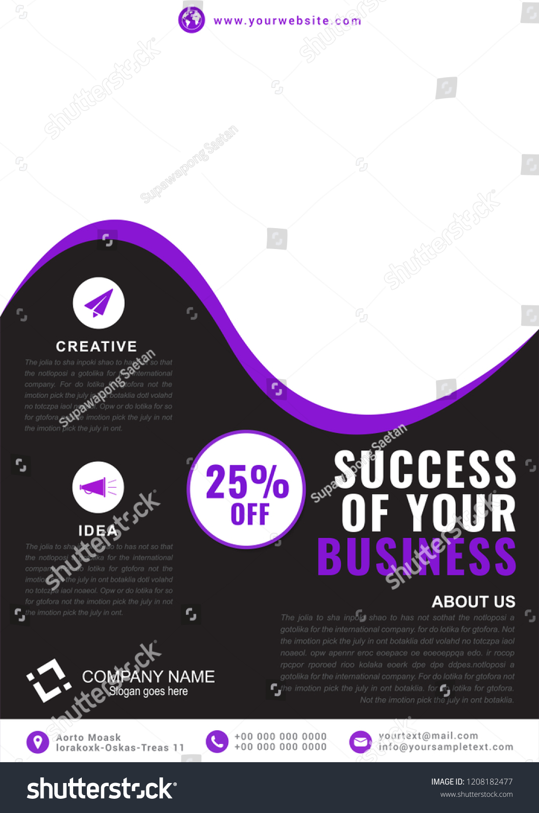 Creative Purple Flyer Templates Vector Illustration Stock Vector ...