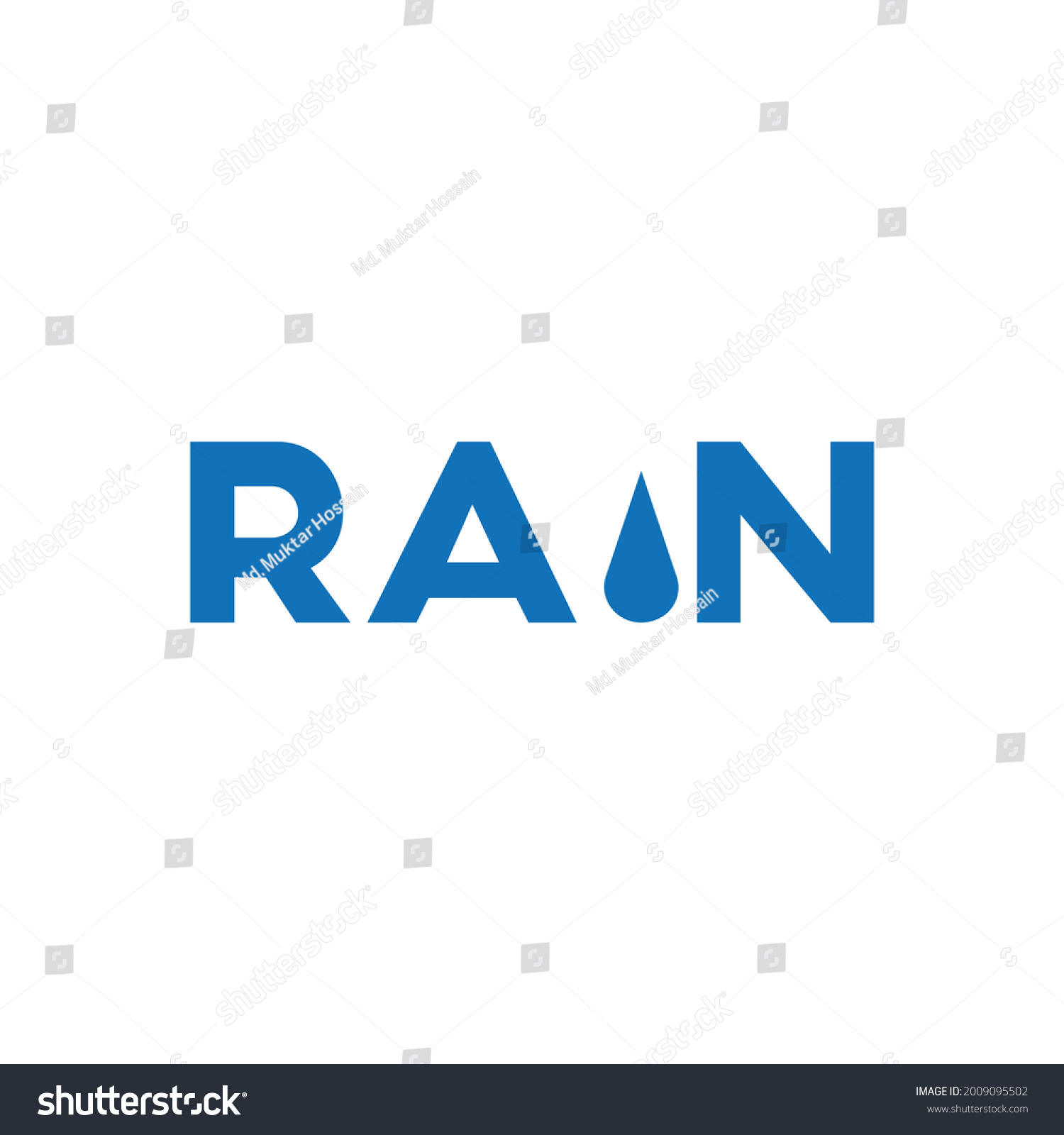 Creative Rain Letter Mark Logo Design Stock Vector (Royalty Free ...