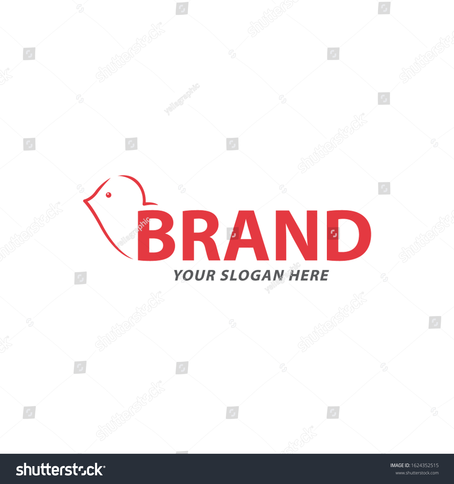 Creative Red Chicken Logo Vector Design Stock Vector (Royalty Free ...