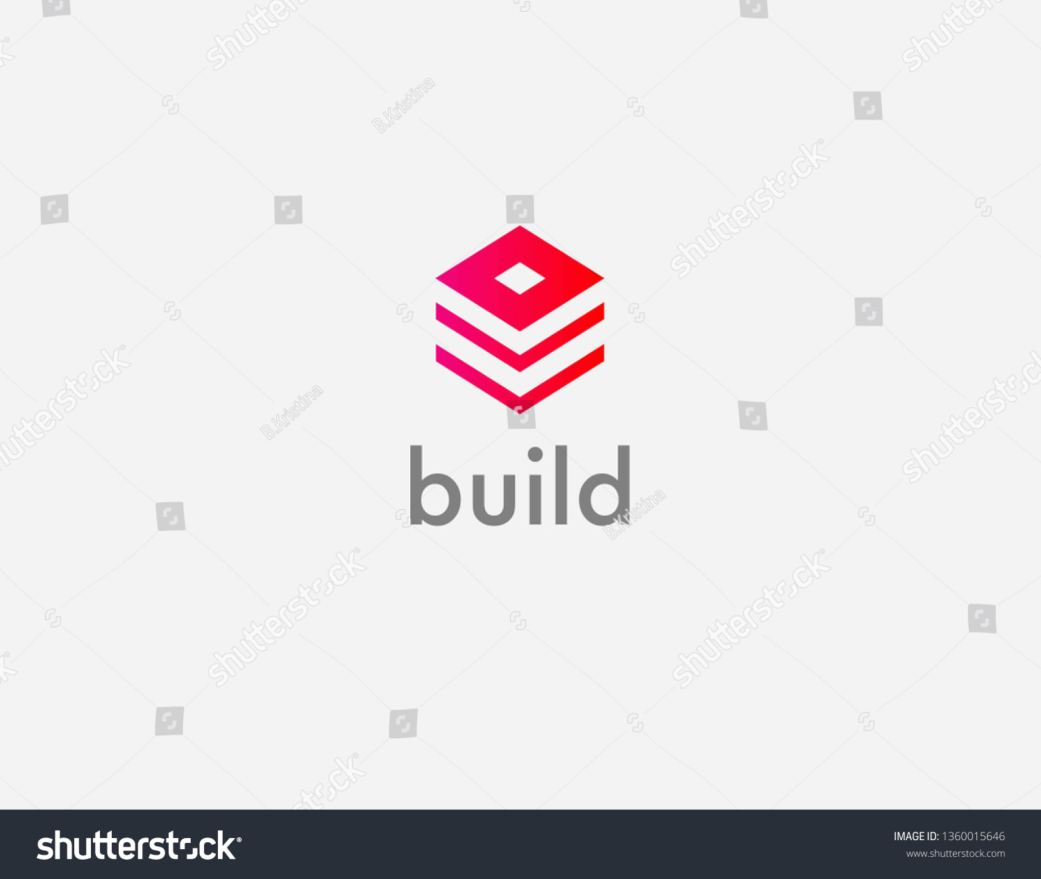 Creative Red 3d Cube Logo Construction Stock Vector (Royalty Free ...