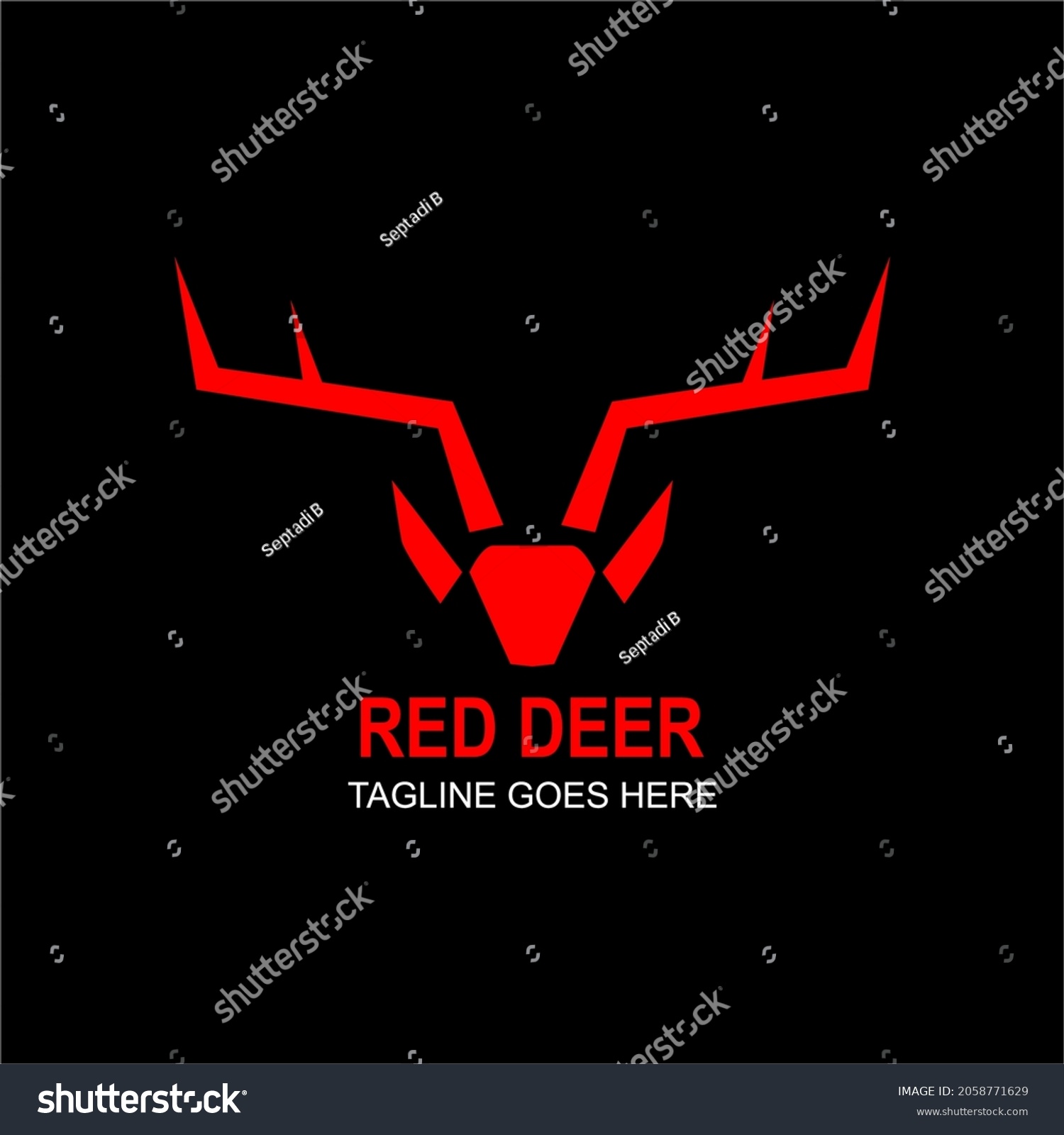 Creative Red Deer Head Logo Format Stock Vector (Royalty Free ...