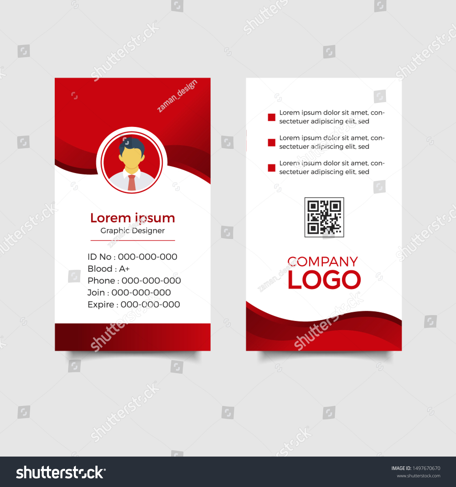 Creative Red Id Card Design: เวกเตอร์สต็อก (ปลอดค่าลิขสิทธิ์ ...