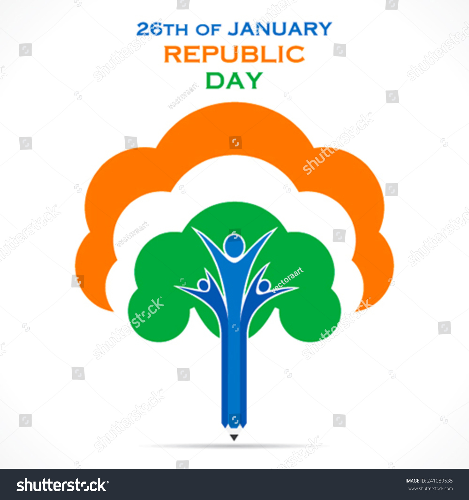 Creative Republic Day Greeting Design Tree Stock Vector (Royalty Free ...