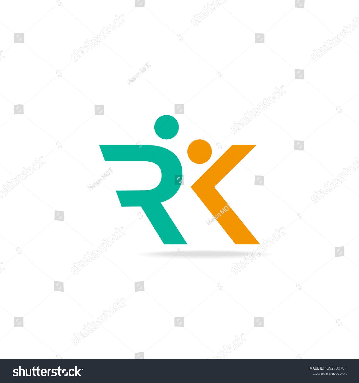 Creative Rk Monogram Logo Design Vector: vetor stock (livre de direitos ...