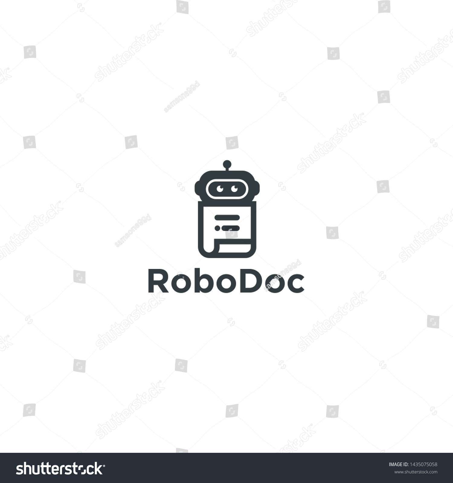 Creative Robot Document Logo Design Template Stock Vector (Royalty Free ...