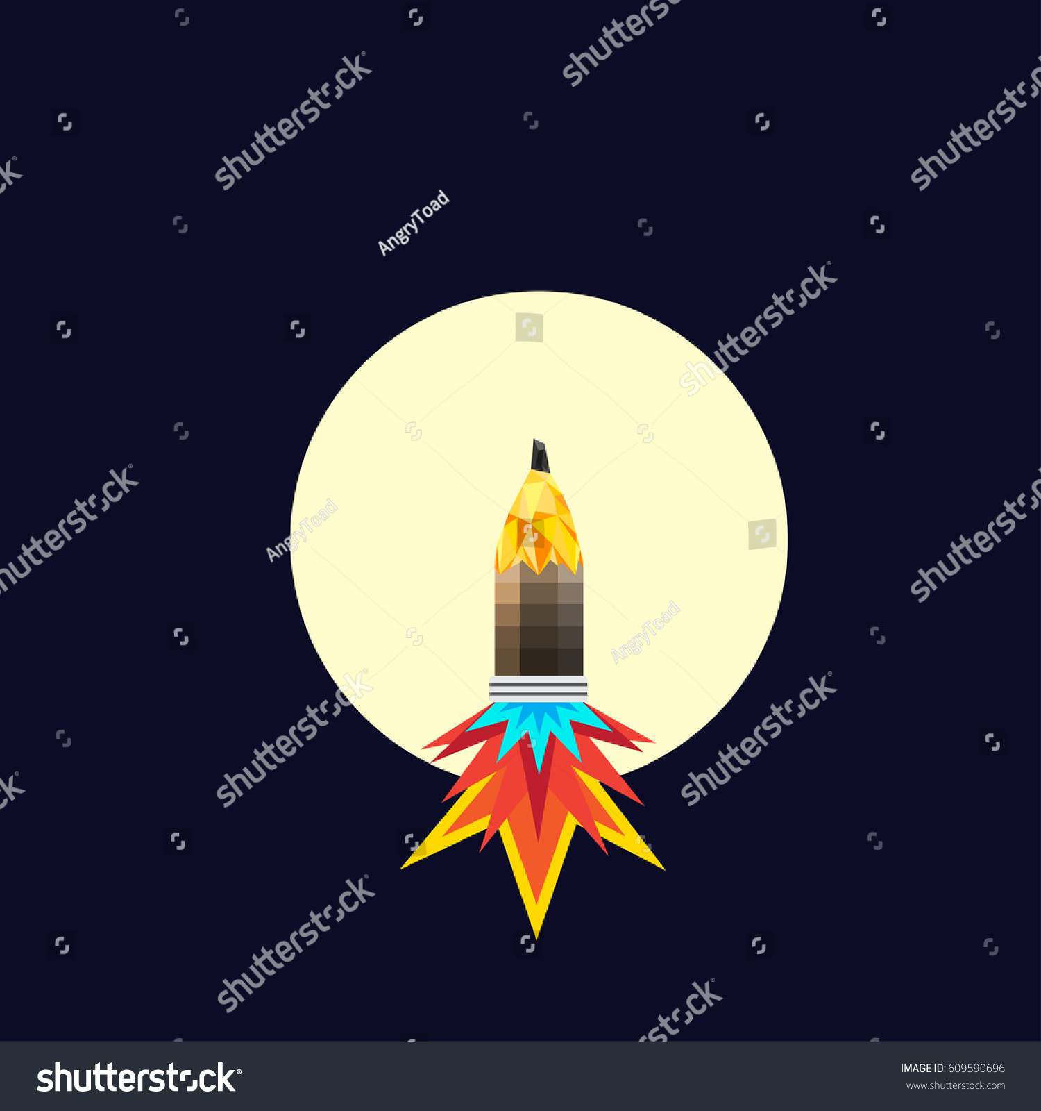 Creative Rocket Circle Vector Logo Template Stock Vector (Royalty Free ...