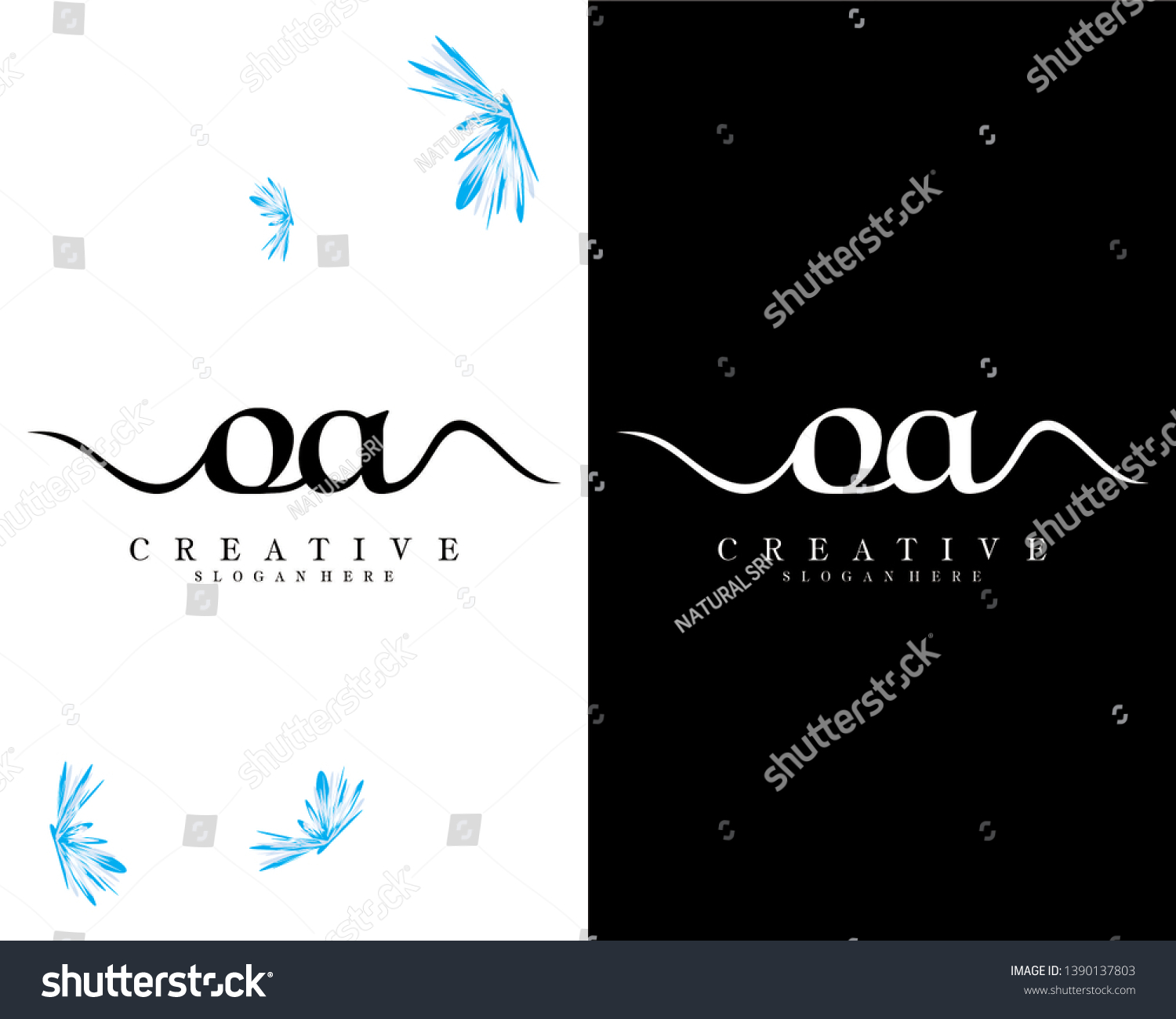 Creative Script Font Letter Oaao Logo Stock Vector (Royalty Free ...
