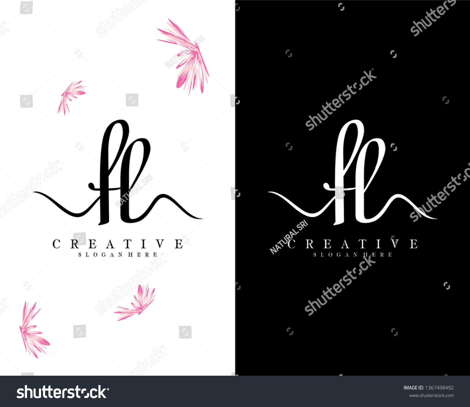 Creative Script Letter Fllf Logo Design 스톡 벡터(로열티 프리) 1367498492