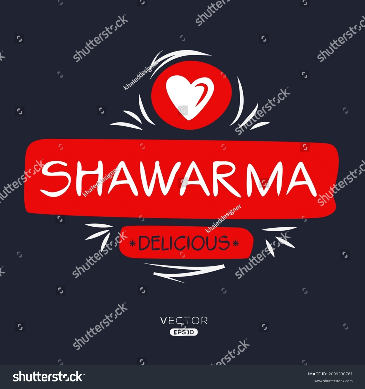 Creative Shawarma Logo Shawarma Sticker Vector Stock Vector (Royalty ...