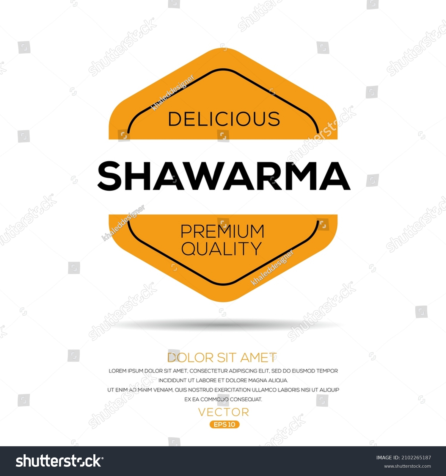 Creative Shawarma Logo Shawarma Sticker Vector Stock Vector (Royalty ...