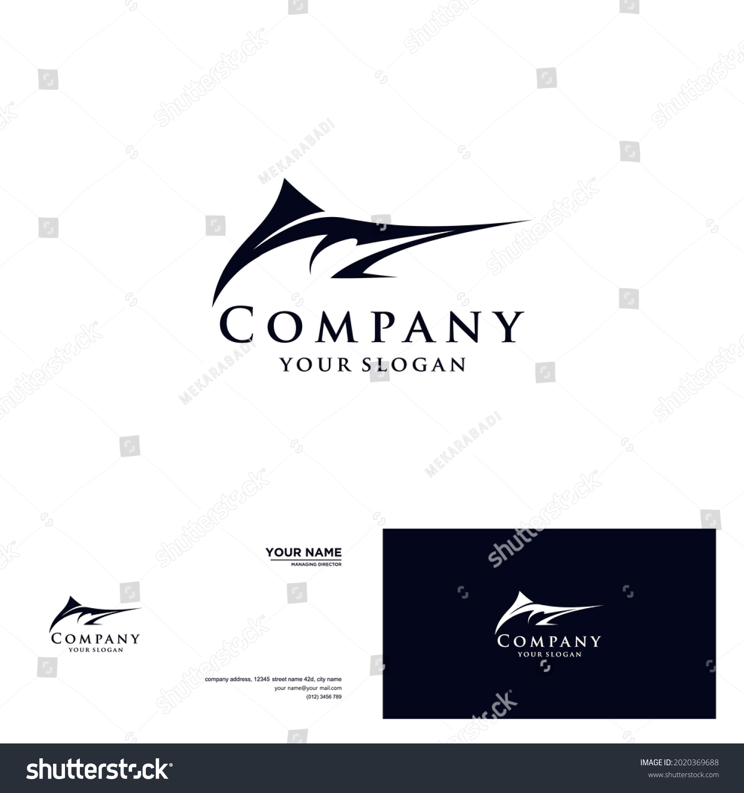 Creative Simple Design Logo Marlin Fish Stock Vector (Royalty Free ...