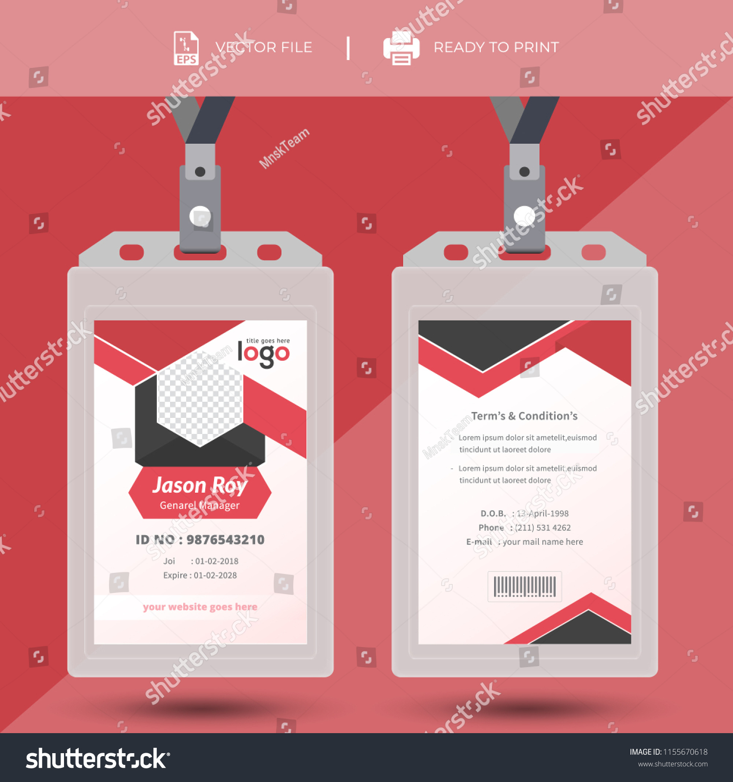 Creative Simple Id Card Design You Stock Vector (Royalty Free ...