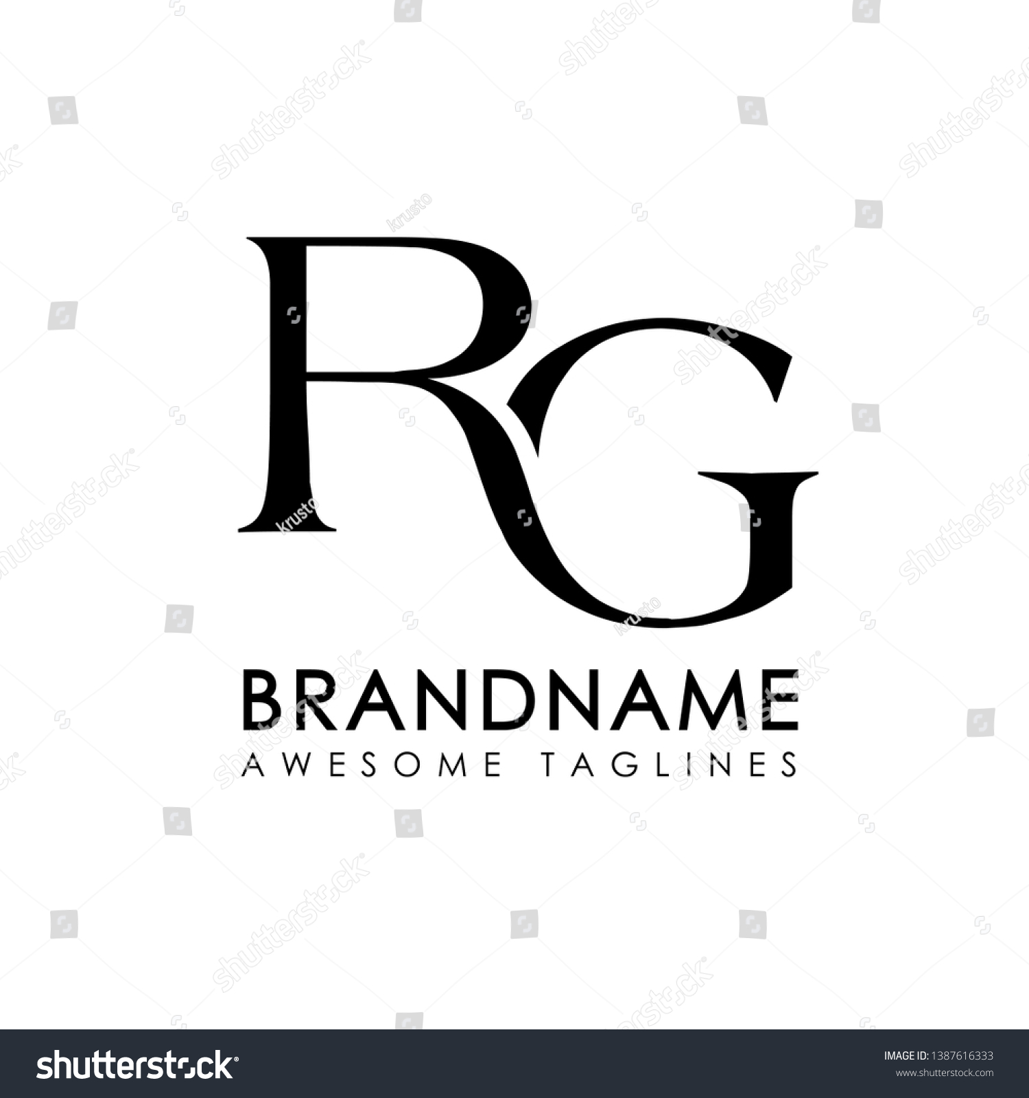 Creative Simple Initial Letters Rg Logo Stock Vector (Royalty Free ...