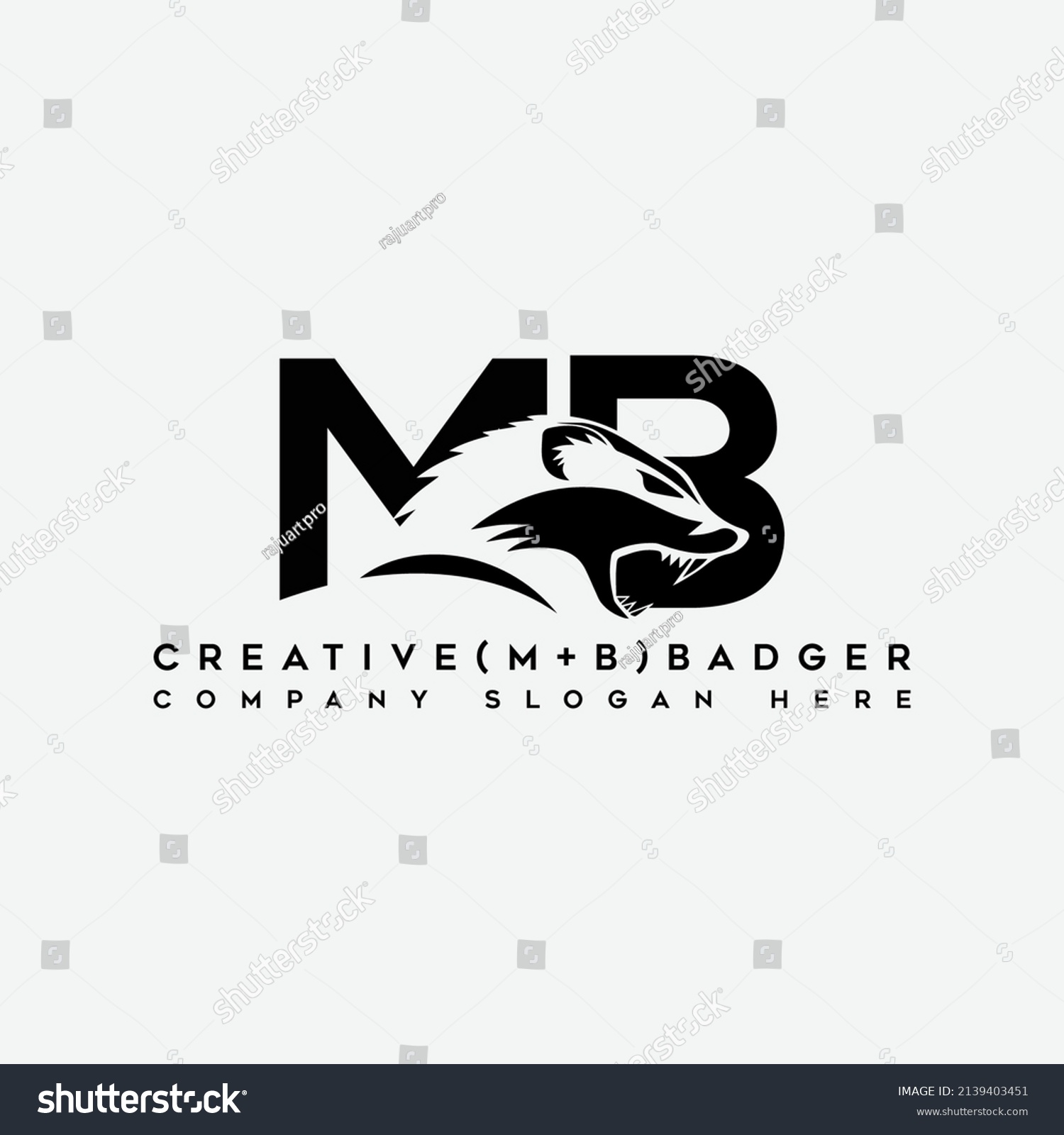 Creative Simple Letter M B Badger Stock Vector (Royalty Free ...