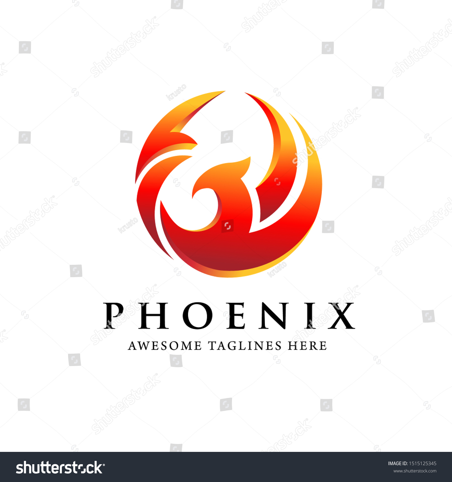 Creative Simple Phoenix Bird Circle Logo Stock Vector (Royalty Free ...