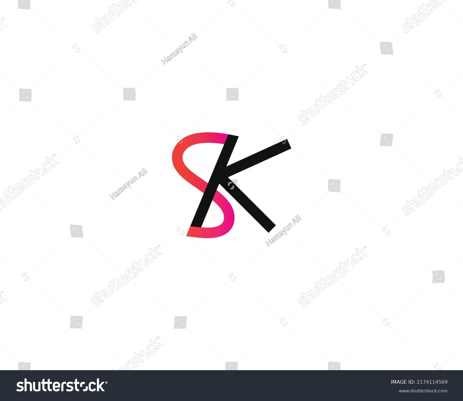 Creative Sk Letter Logo Design Vector Stock Vector (Royalty Free ...
