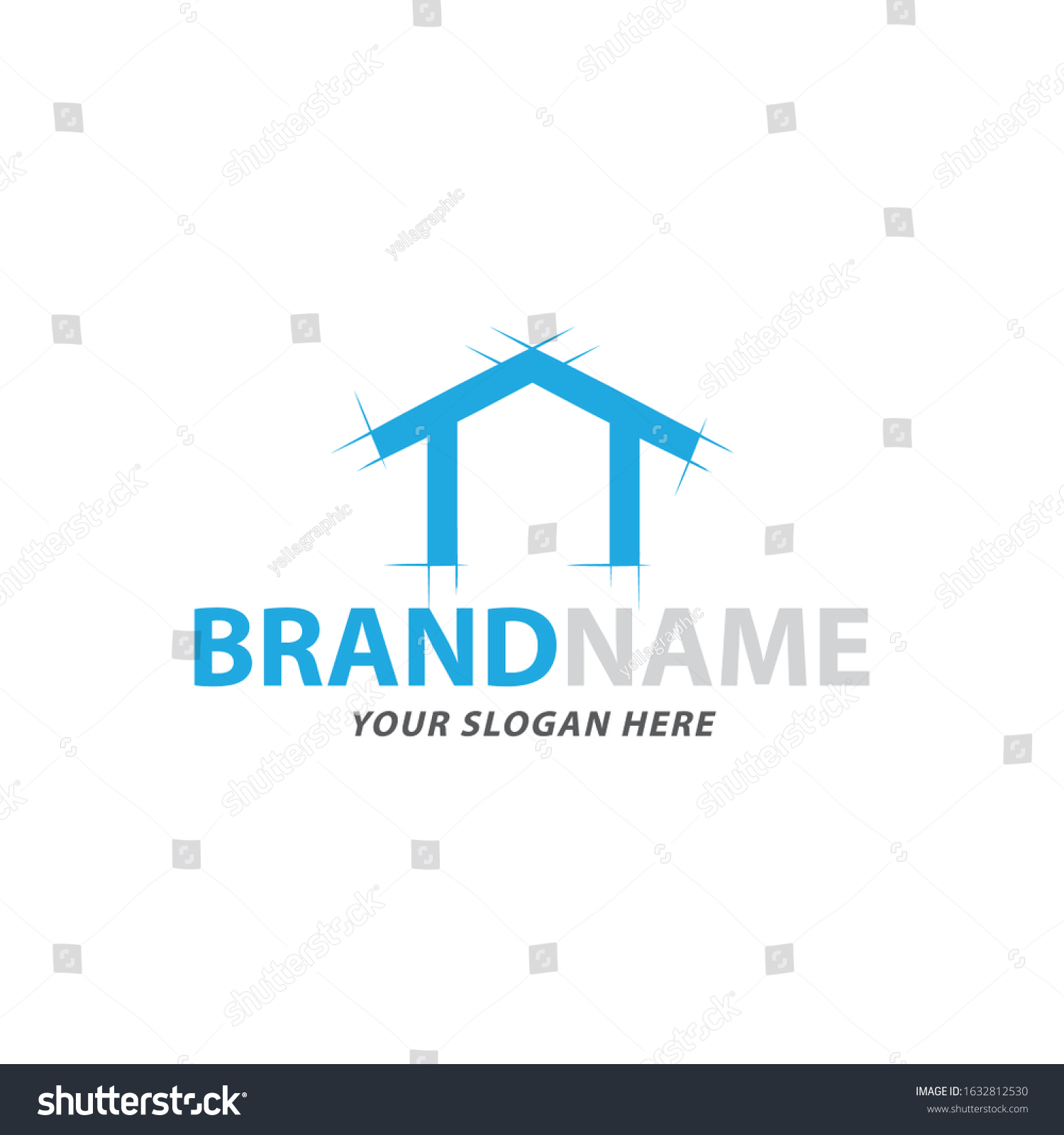 Creative Sky Blue Home Logo Design Stock Vector (Royalty Free ...
