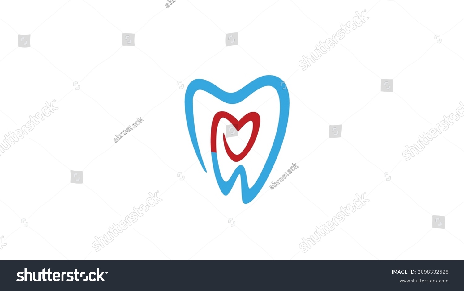 Creative Teeth Heart Inside Logo Design Stock Vector (Royalty Free ...