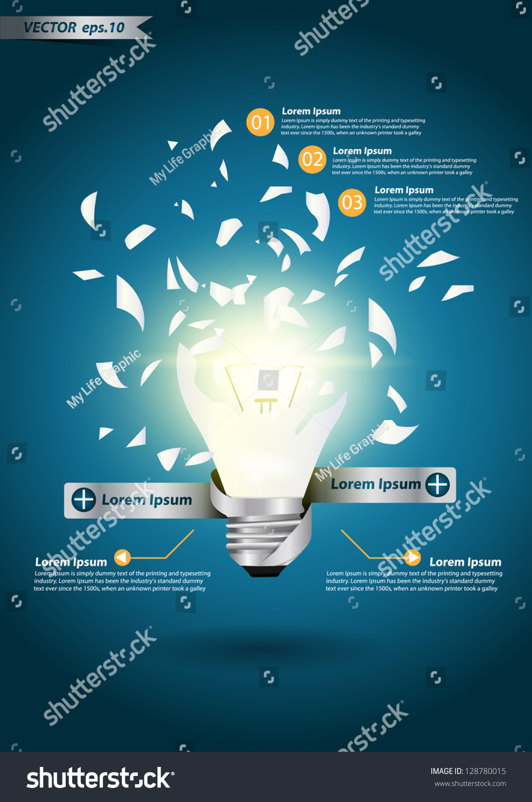 Creative Template Idea Bulb Explode Infographics Stock Vector (Royalty ...
