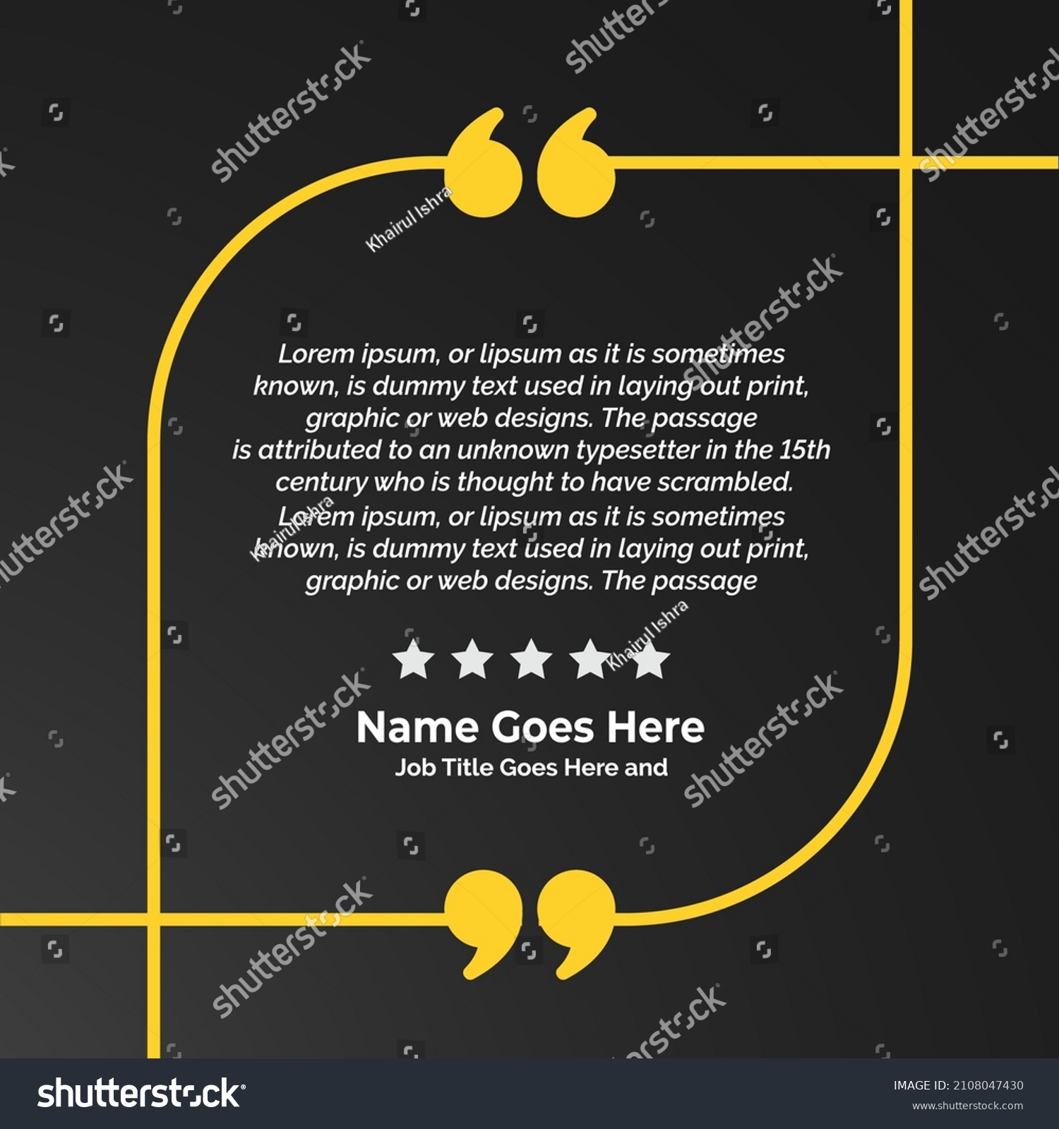 Creative Testimonial Quote Infographic Template Editable Stock Vector ...