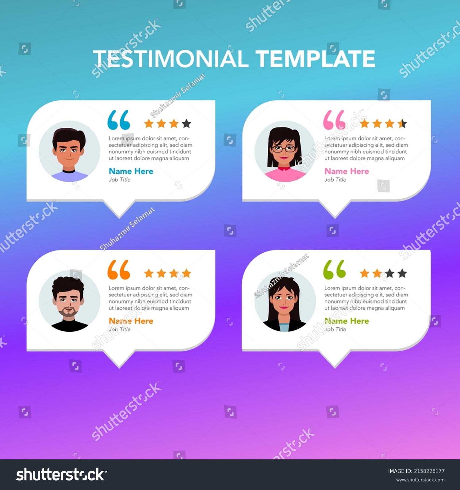 Creative Testimonial Template Quote Infographic Template Stock Vector ...
