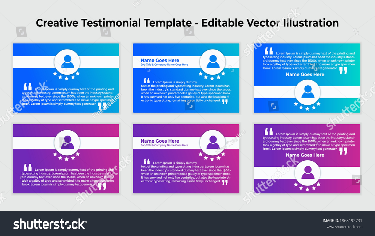 Creative Testimonial Templates Editable Vector Illustration Stock ...