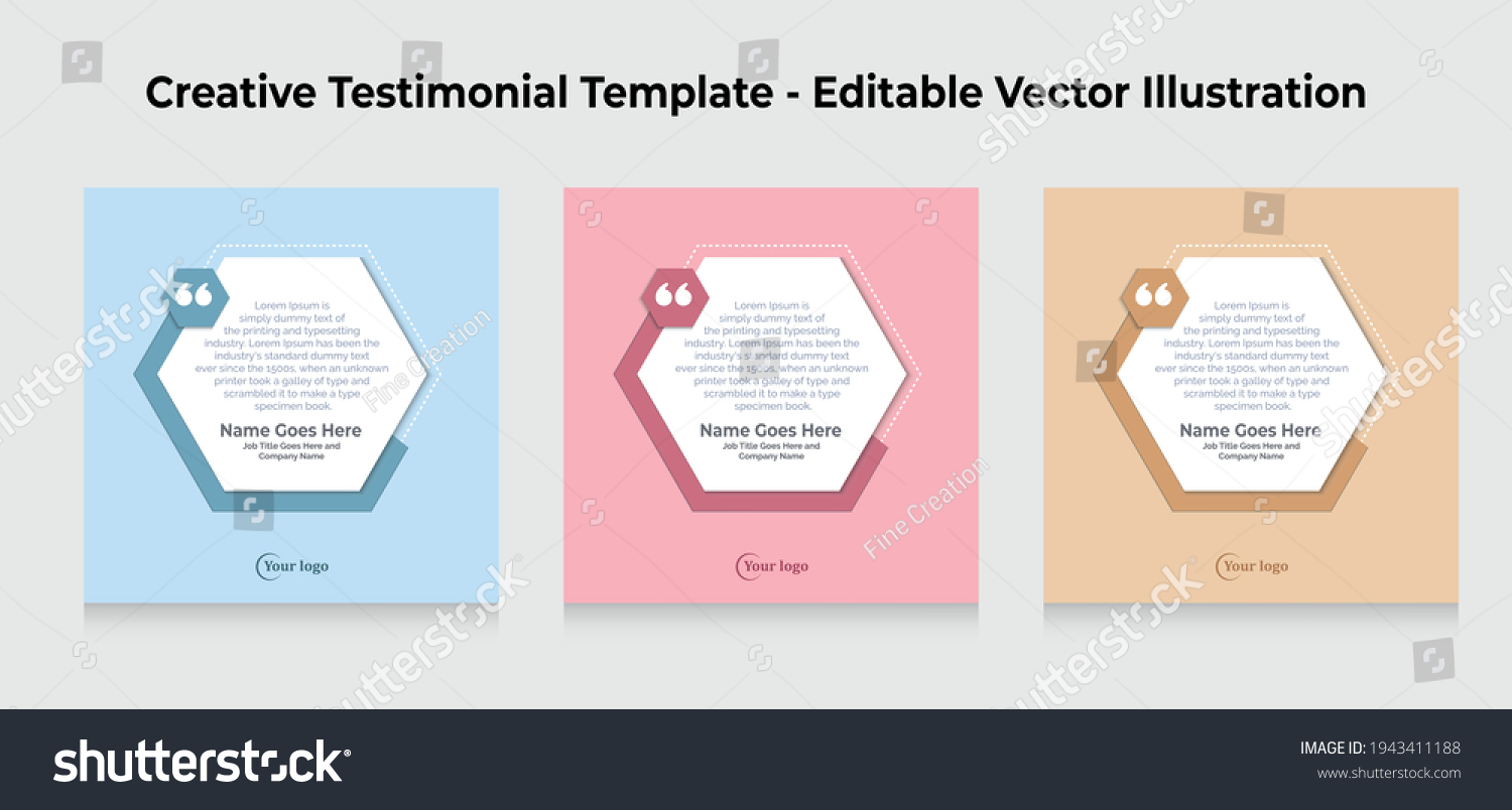 Creative Testimonial Templates Editable Vector Illustration Stock ...