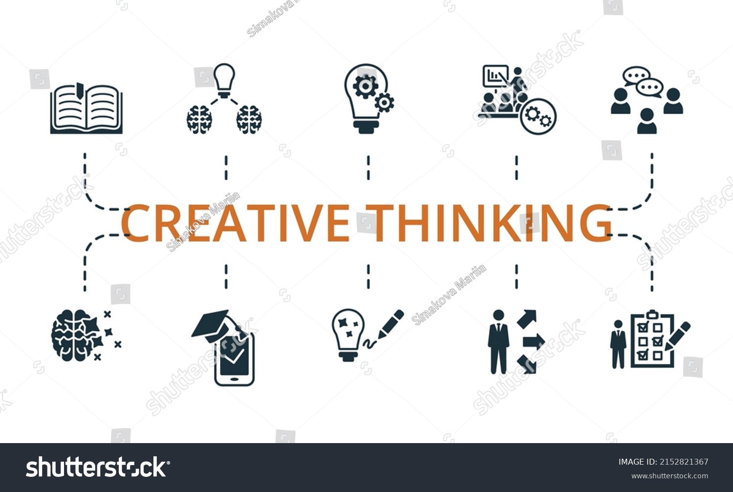 Creative Thinking Set Icon Editable Icons Stock Vector (Royalty Free ...