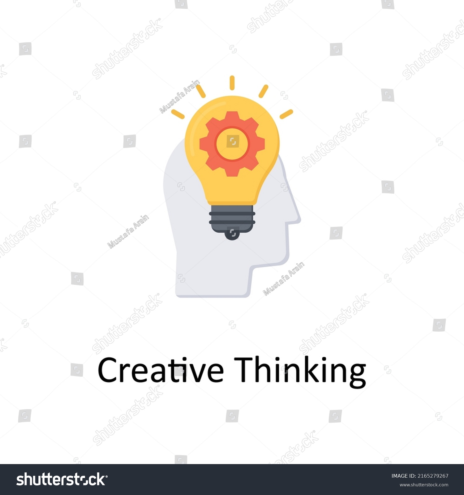Creative Thinking Vector Flat Icon Web Stock Vector (Royalty Free ...