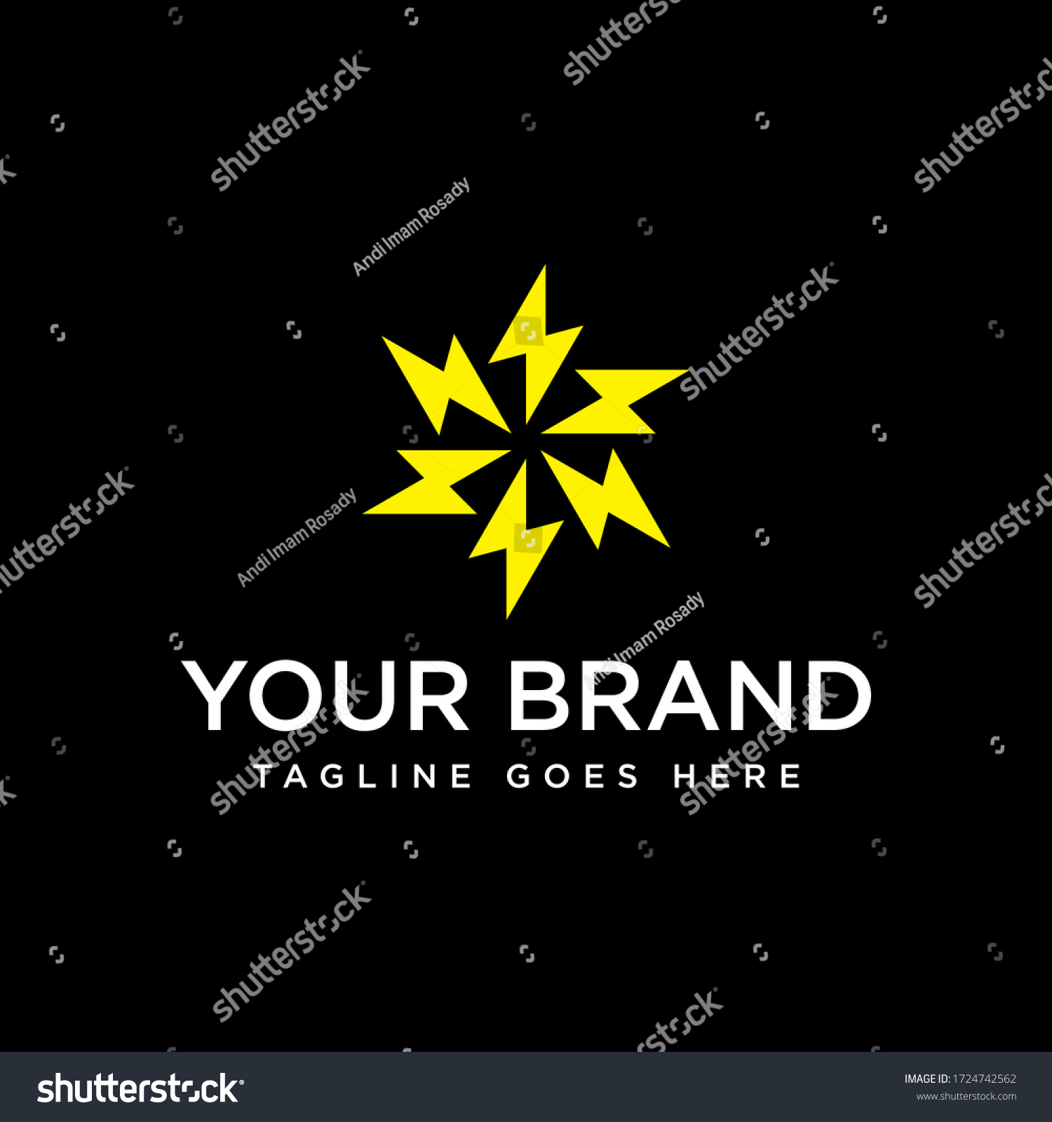 Creative Thunder Concept Logo Design Template: vetor stock (livre de ...