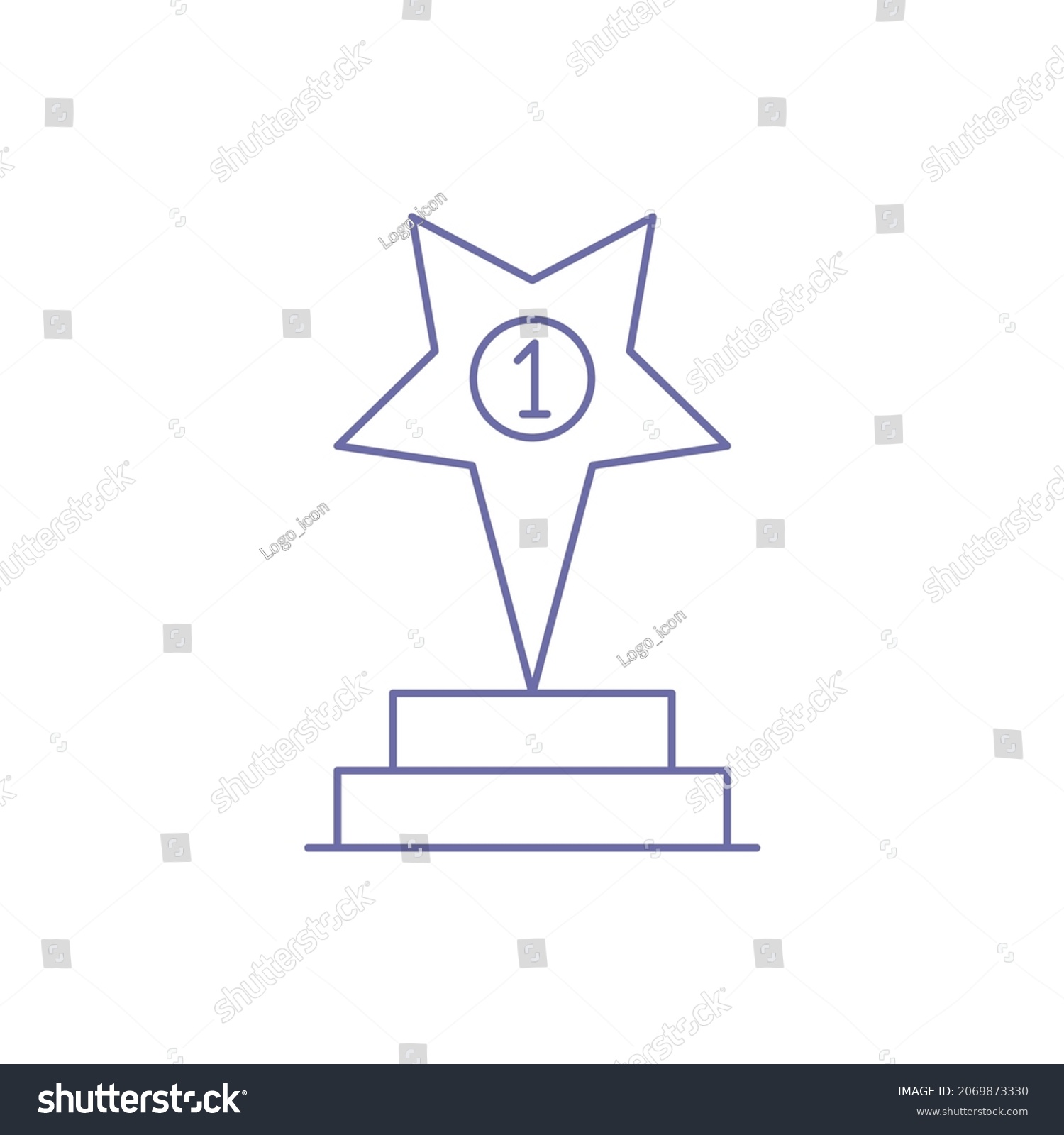 Creative Topper Award Trophy Icon Stock Vector (Royalty Free) 2069873330