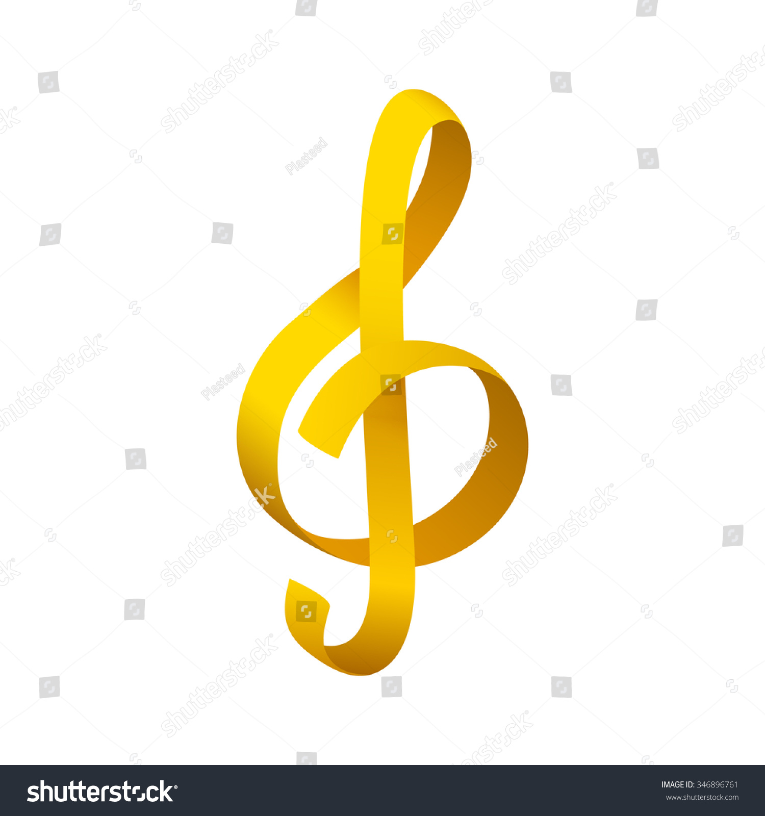 Creative Treble Clef Isolated On White Stock Vector (Royalty Free ...